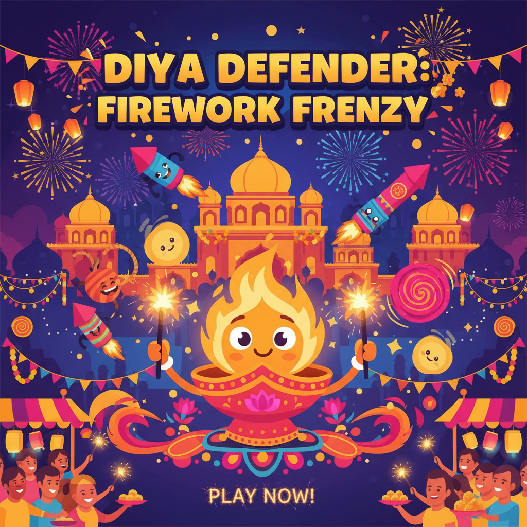 Diya Defender: Firework Frenzy - Fixed Shooter Arcade by Jabali AI