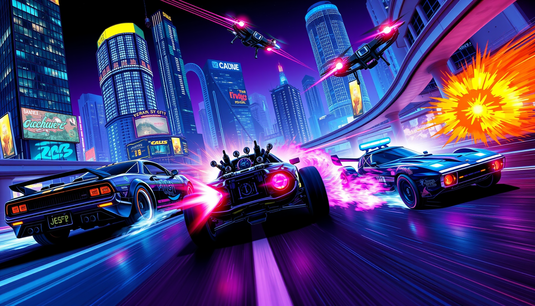 Neon Overdrive Rebellion - 3D Racing by Jabali AI