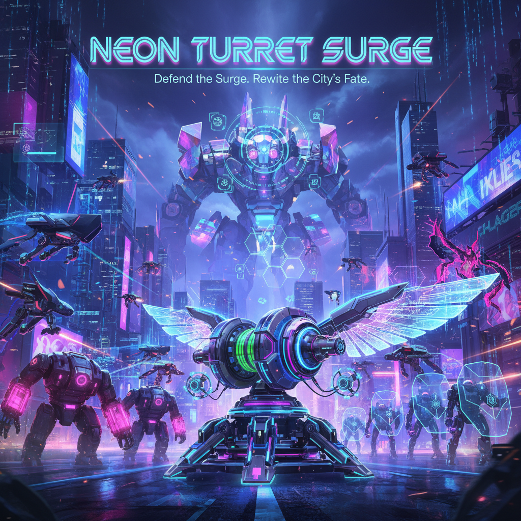 Neon Turret Surge - Fixed Shooter Arcade by Jabali AI