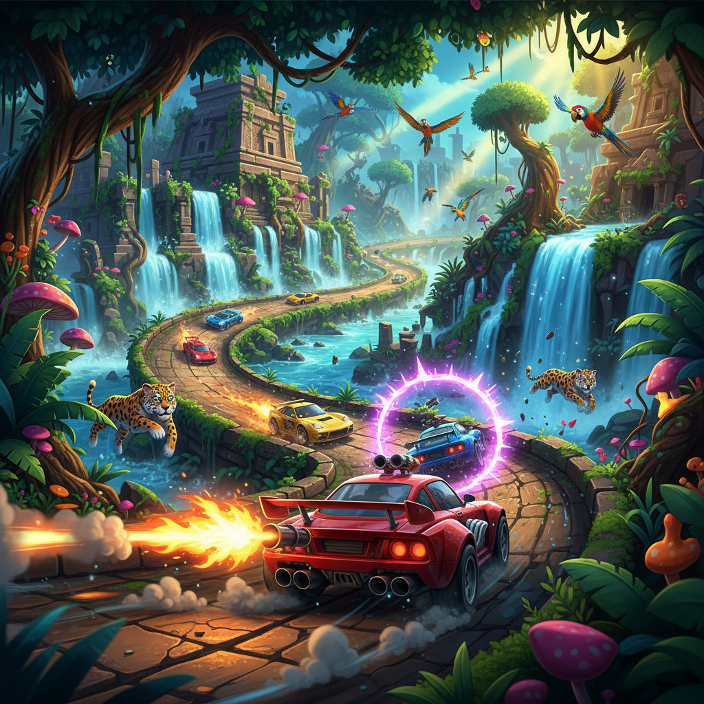 Jungle Rush: Wild Combat - 3D Racing by Jabali AI