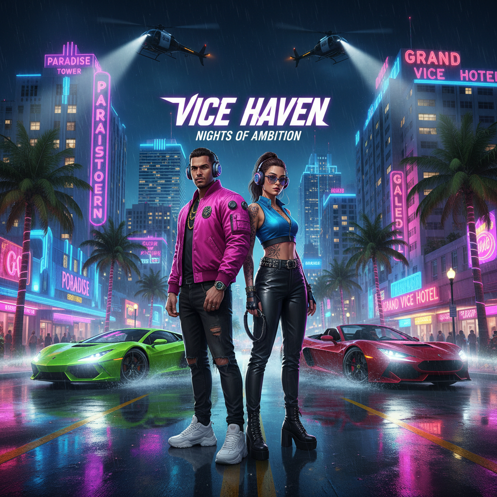 Neon Vice City - 3D Open World by Jabali AI