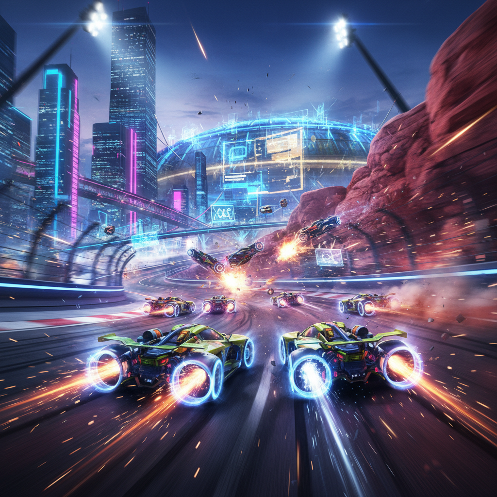 Neon Velocity: Turbo Combat - 3D Racing by Jabali AI