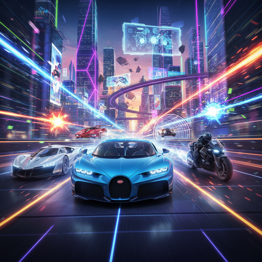 Neon Velocity: Chiron Combat - 3D Racing by Jabali AI