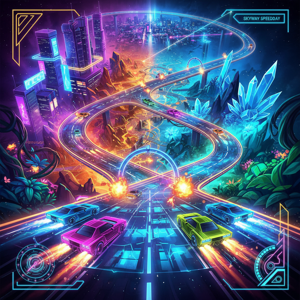 Neon Nitro Rivals 2D - 3D Racing by Jabali AI
