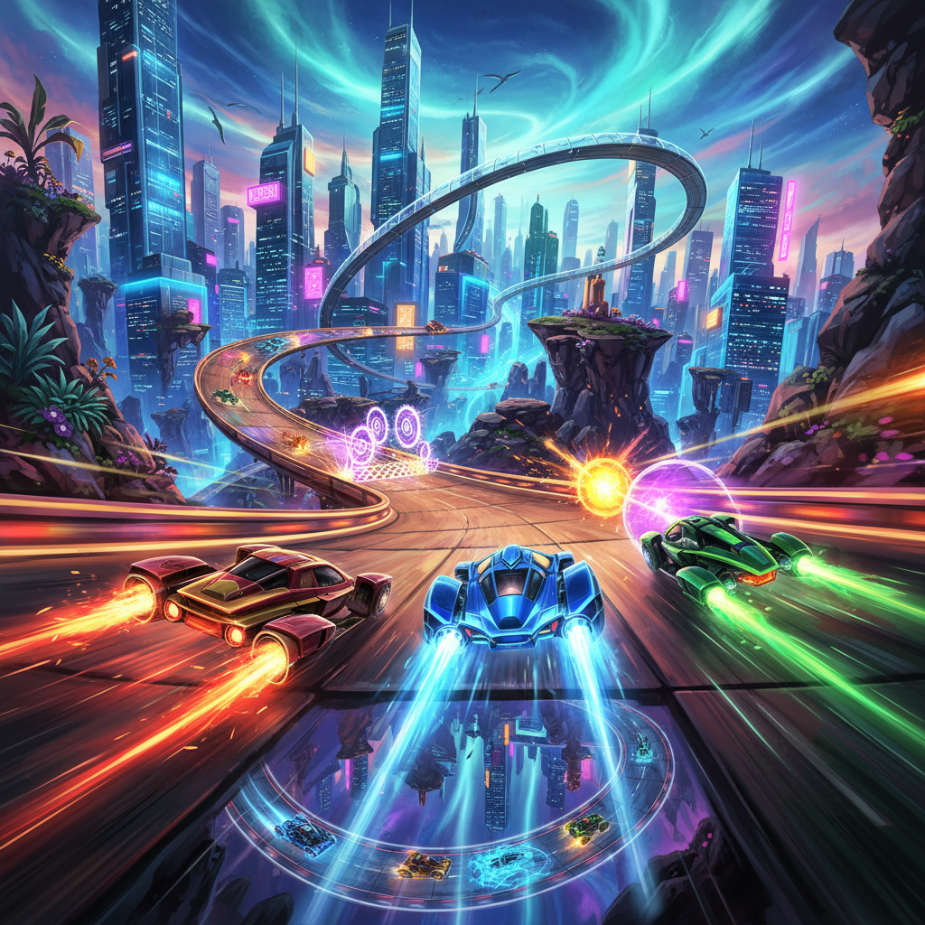 Neon Velocity: Battle Circuit - 3D Racing by Jabali AI