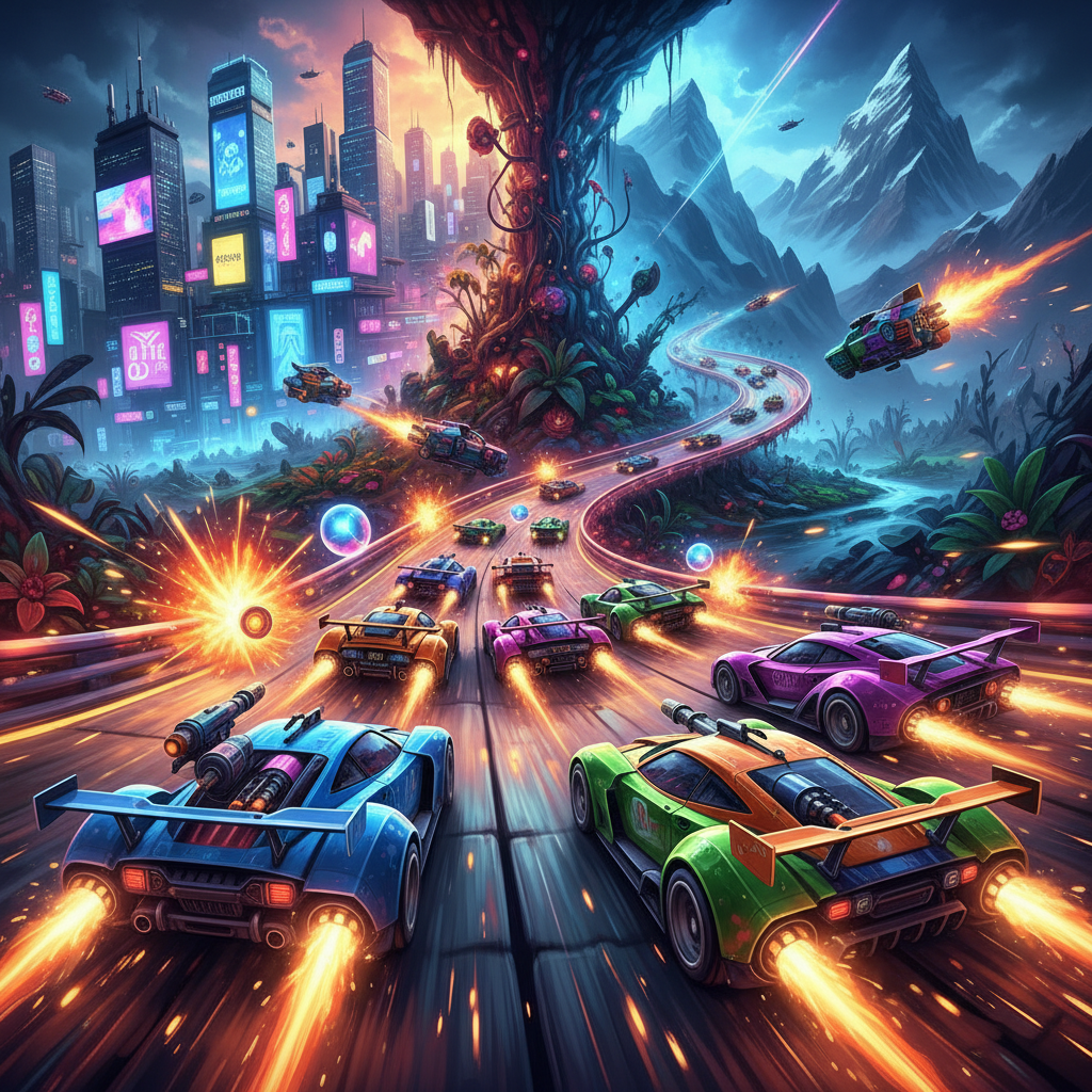 Turbo Rivals: Neon Carnage - 3D Racing by Jabali AI