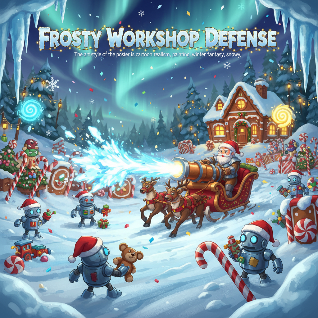 Frosty Workshop Defense - Fixed Shooter Arcade by Jabali AI