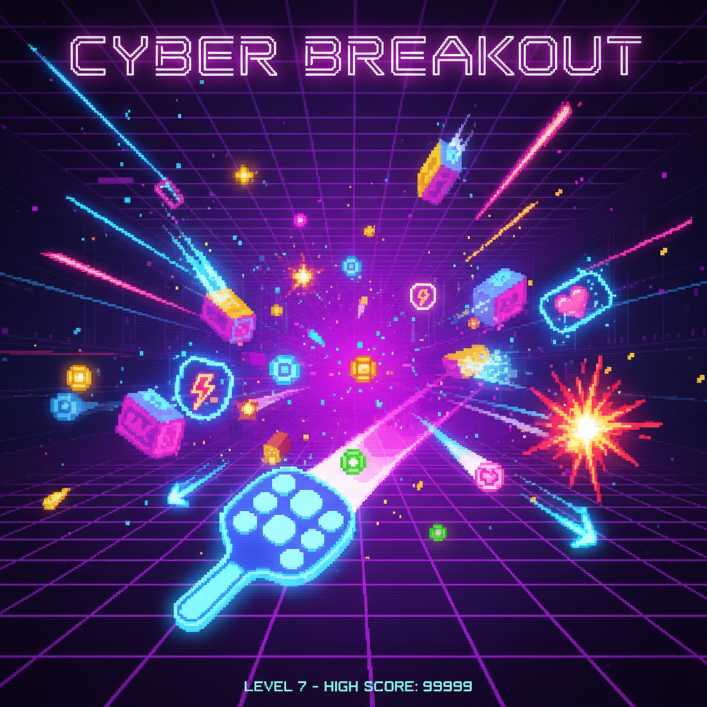 Neon Grid Breaker - Block Breaking Arcade by Jabali AI