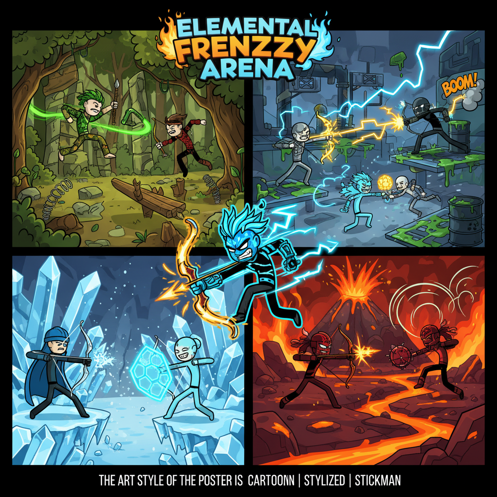 Elemental Frenzy Arena - Maze Shooter Arcade by Jabali AI