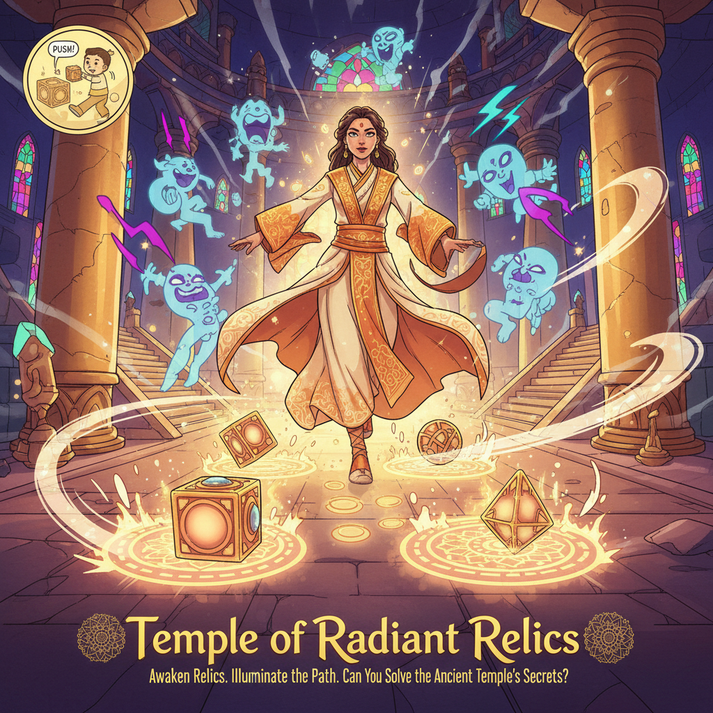 Temple of Radiant Relics - Grid-Based Puzzle by Jabali AI