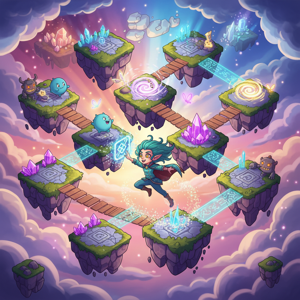 Sky Mosaic Quest - Rhythm Platformer by Jabali AI