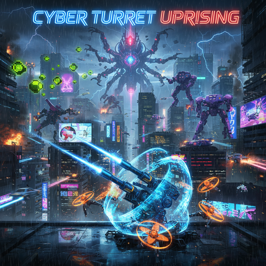 Cyber Turret Uprising - Fixed Shooter Arcade by Jabali AI
