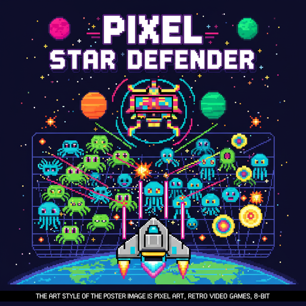 Pixel Star Defender - Fixed Shooter Arcade by Jabali AI