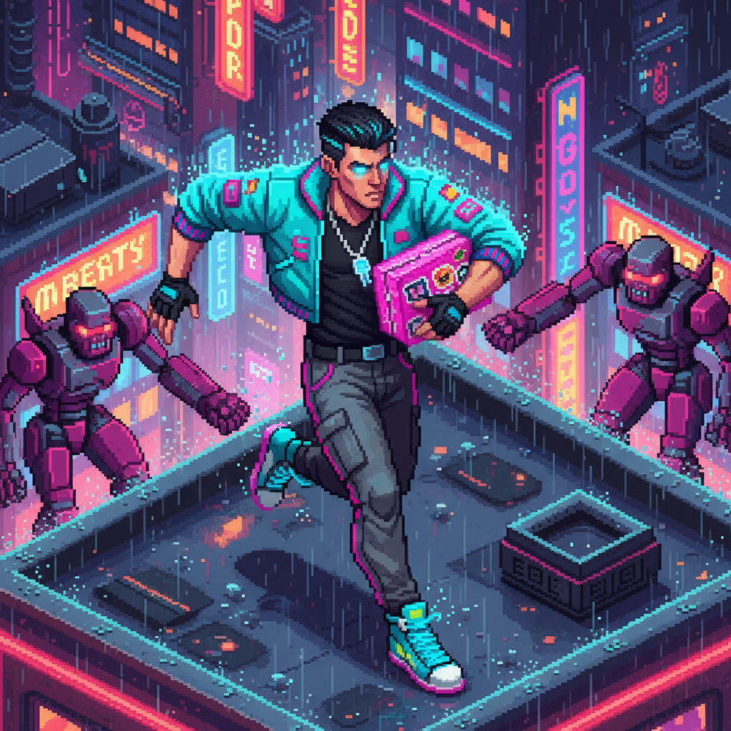 Neon Rooftop Run - Rhythm Platformer by Jabali AI