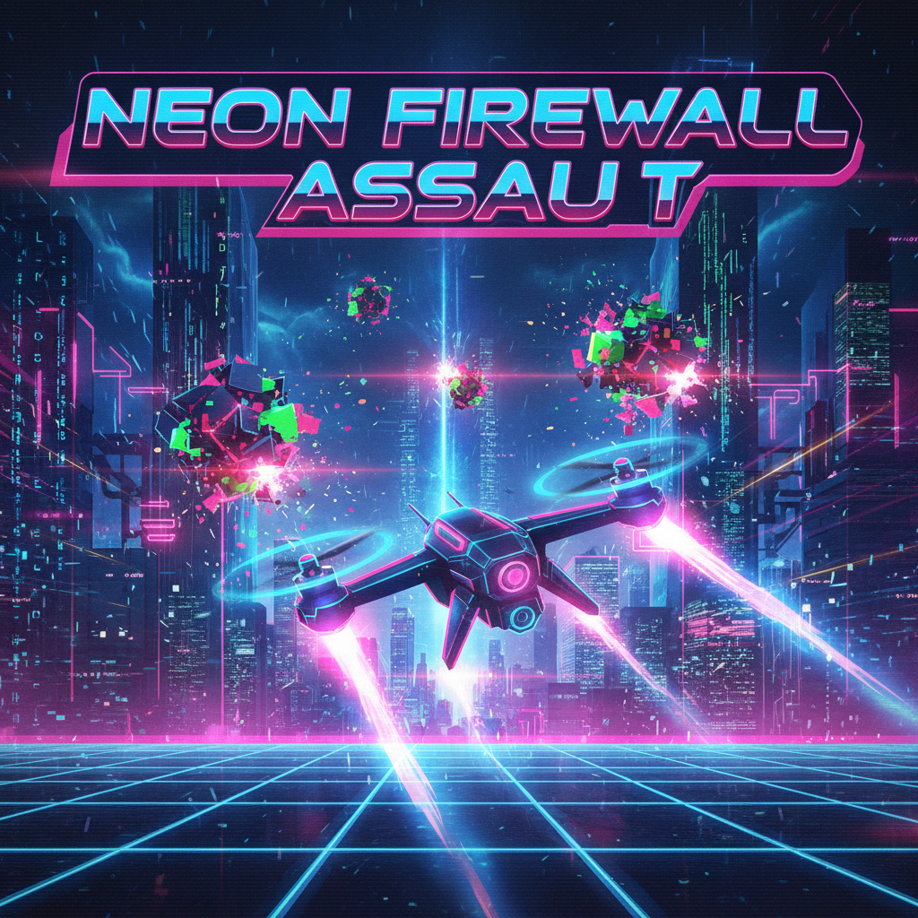 Neon Firewall Assault - Fixed Shooter Arcade by Jabali AI