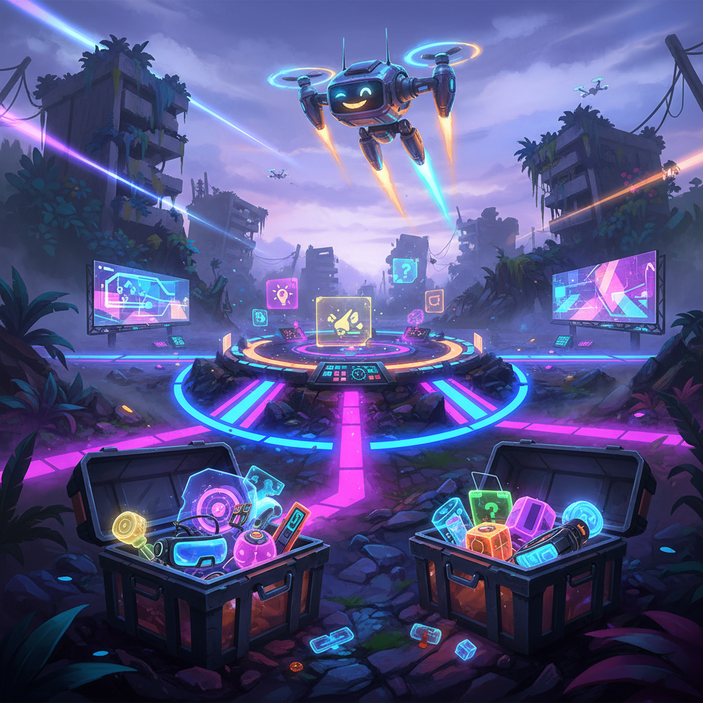Neon Island Survival Showdown - Trivia Game by Jabali AI