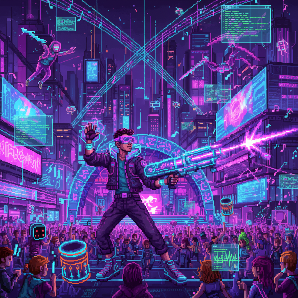 Neon Syntax Riot - Directional Shooter by Jabali AI