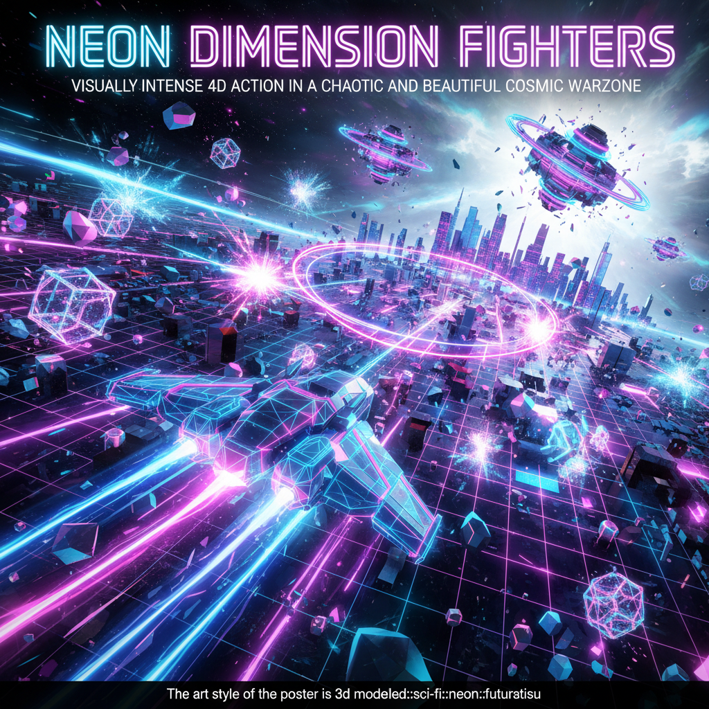 Neon Dimension Fighters - Fixed Shooter Arcade by Jabali AI