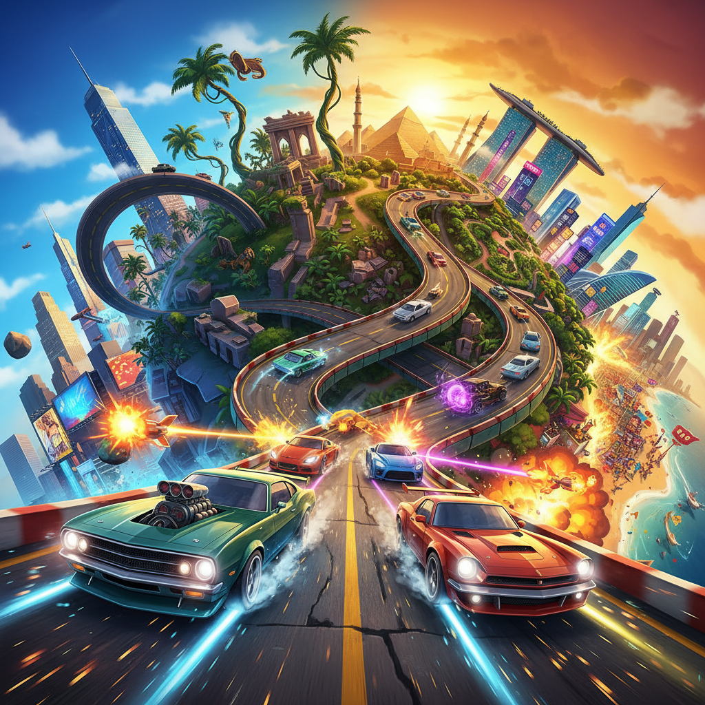 Neon Rivals: Global Combat Racing - 3D Racing by Jabali AI