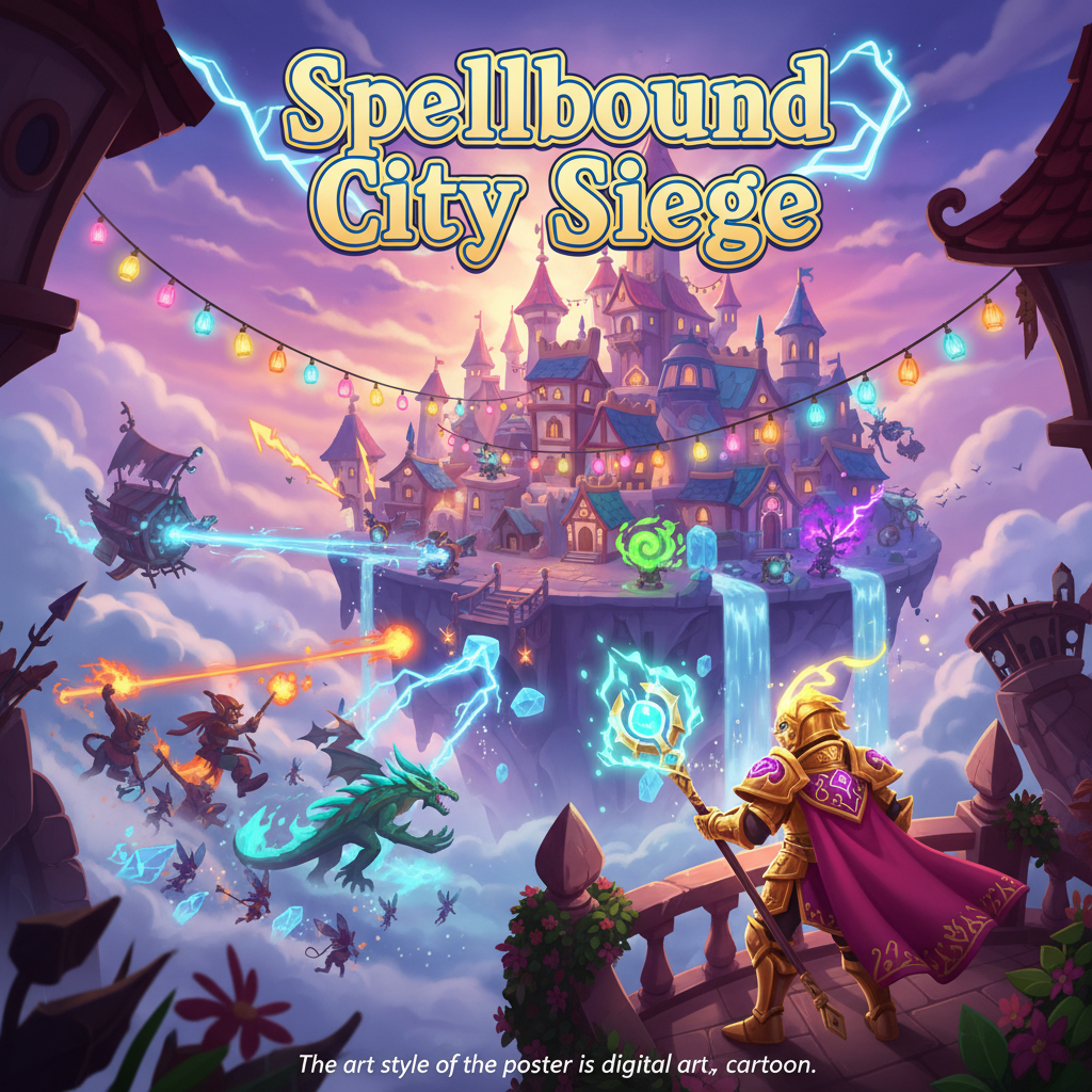 Spellbound City Siege - Strategic Defense Arcade by Jabali AI