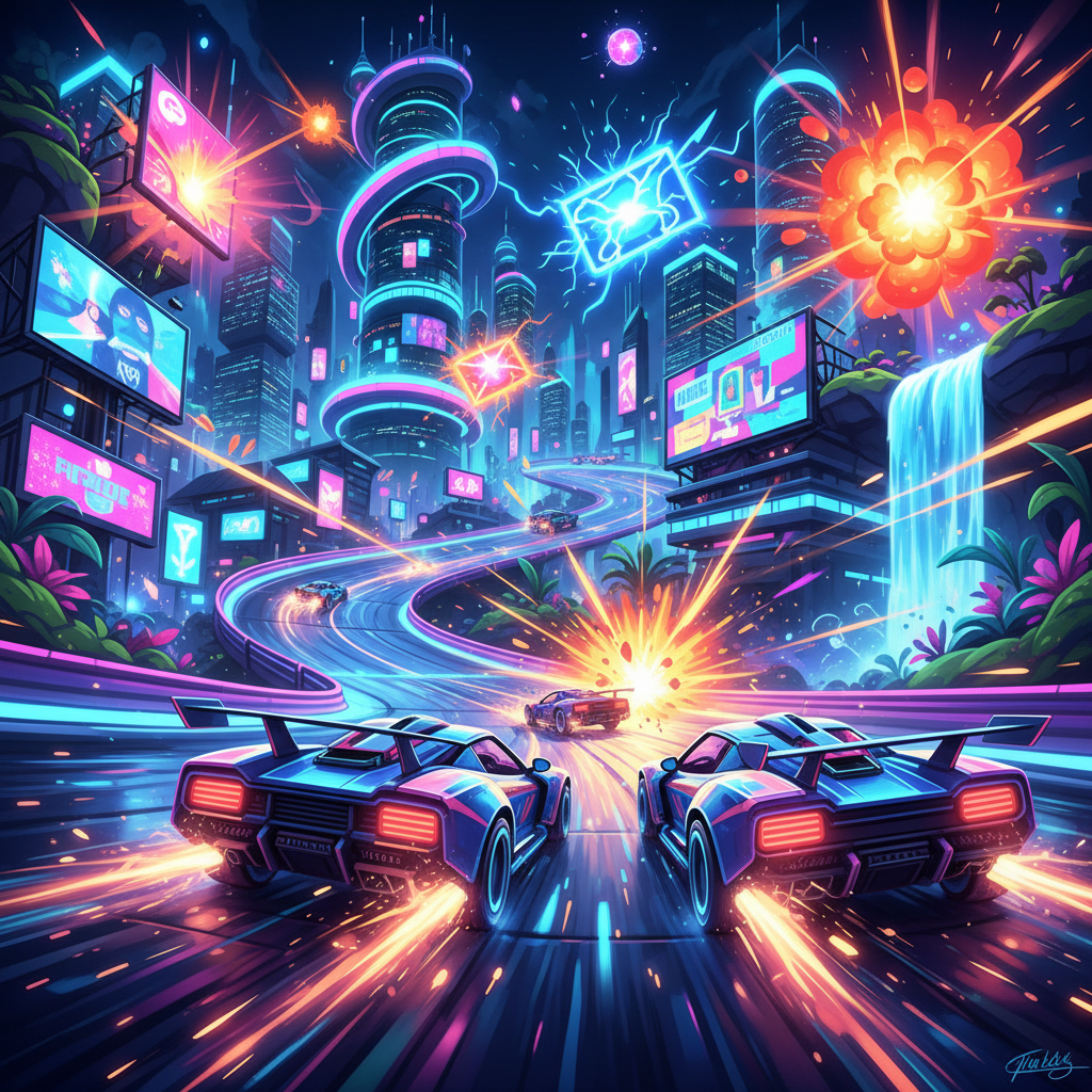 Neon Velocity: Combat Circuit - 3D Racing by Jabali AI