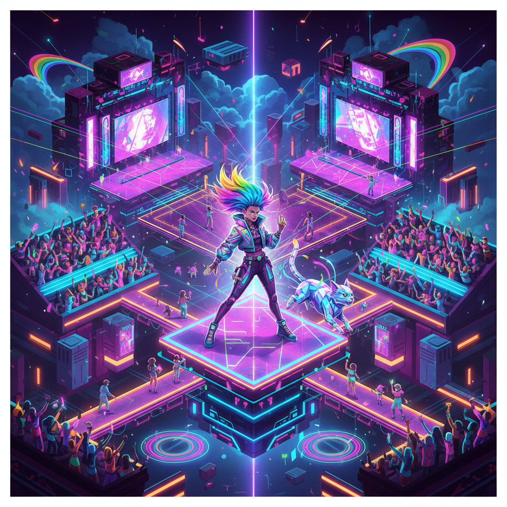 Neon Prism Pulse - Rhythm Platformer by Jabali AI