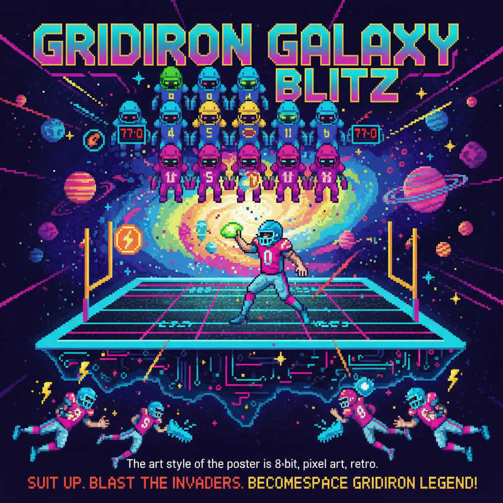 Gridiron Galaxy Blitz - Fixed Shooter Arcade by Jabali AI
