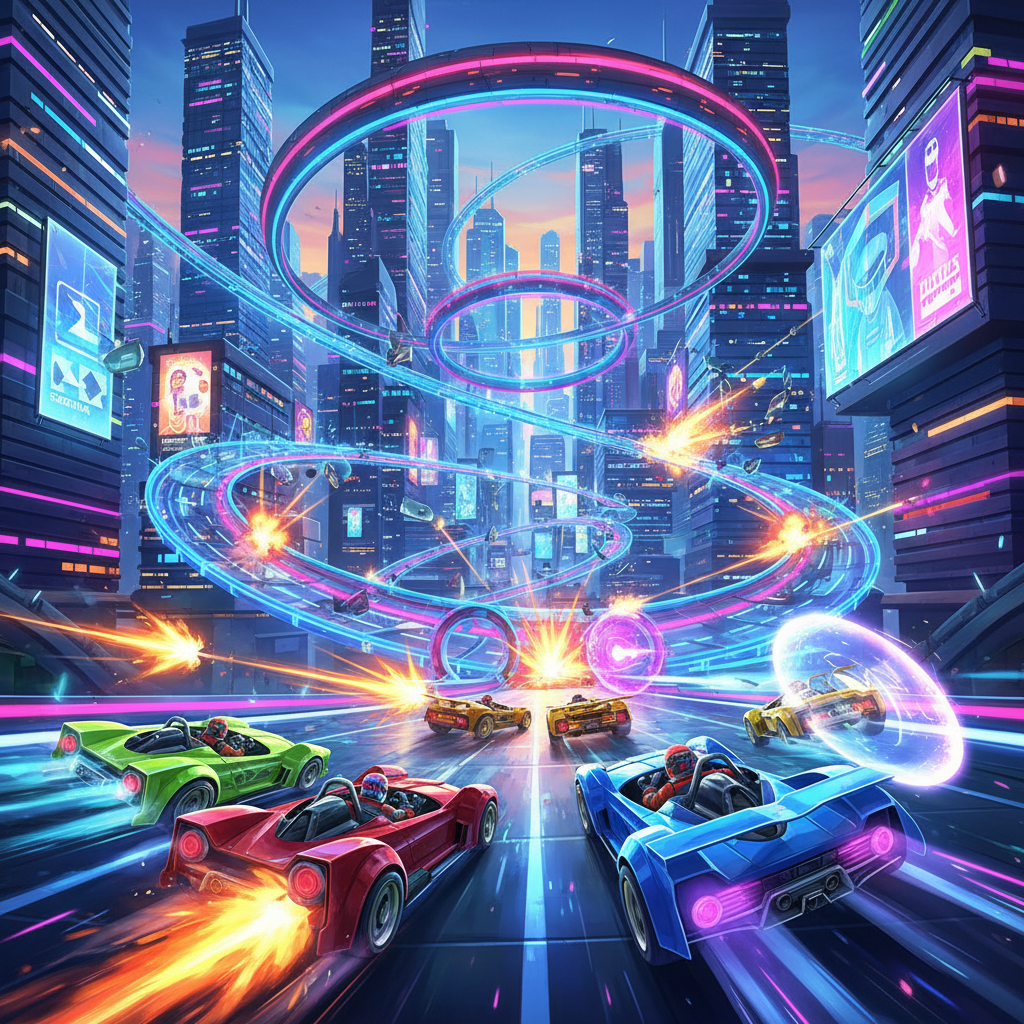 Neon Velocity: Turbo Combat - 3D Racing by Jabali AI