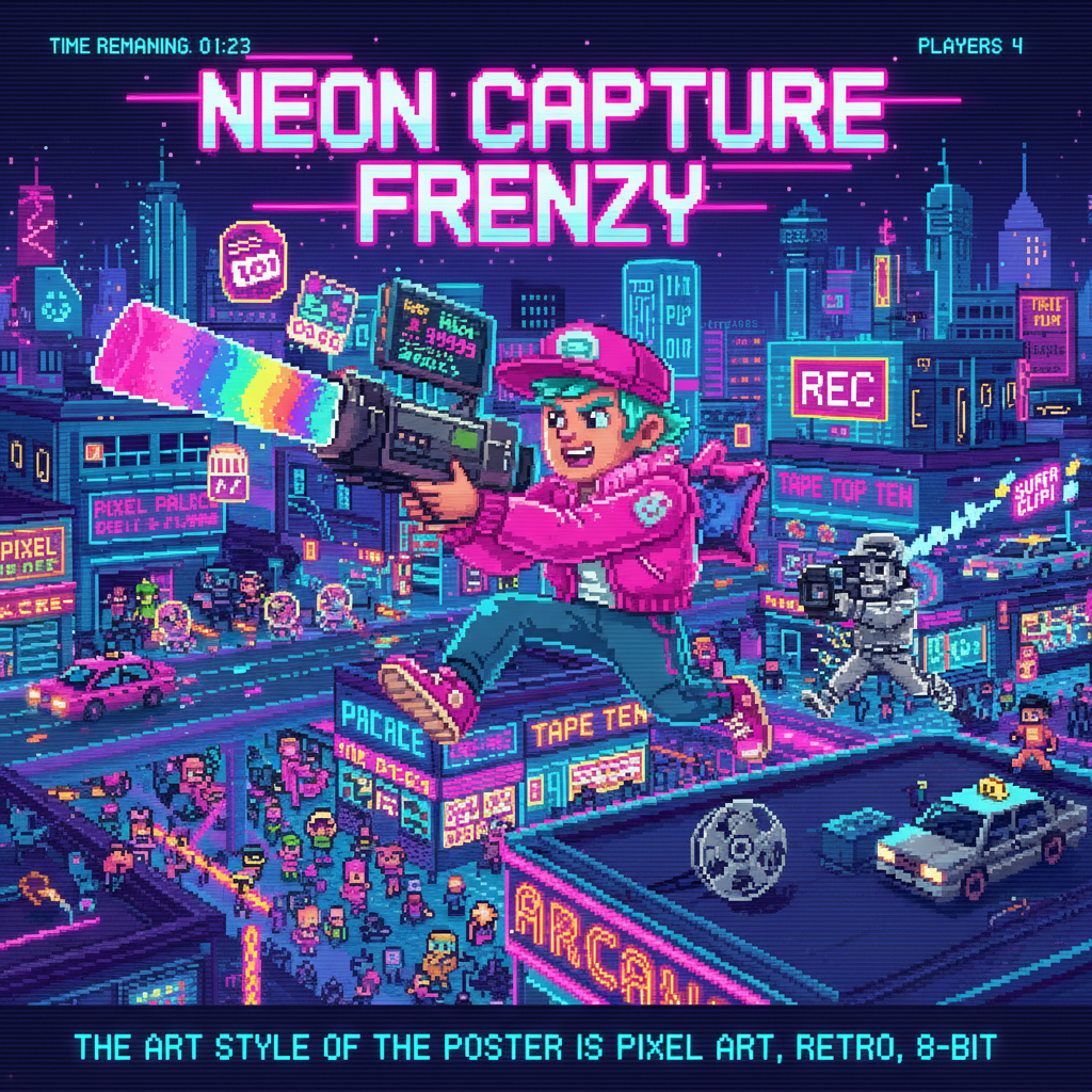 Neon Capture Frenzy - Maze Shooter Arcade by Jabali AI