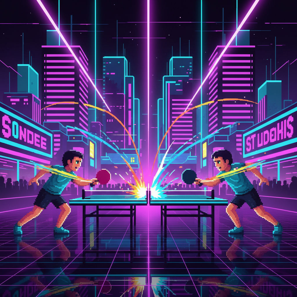 Neon Paddle Pulse - Ping Pong by Jabali AI