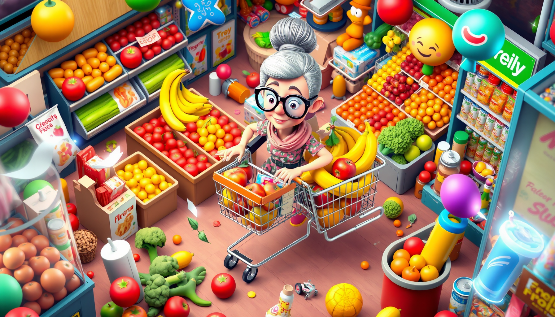 Grandma's Grocery Dash - Rhythm Platformer by Jabali AI