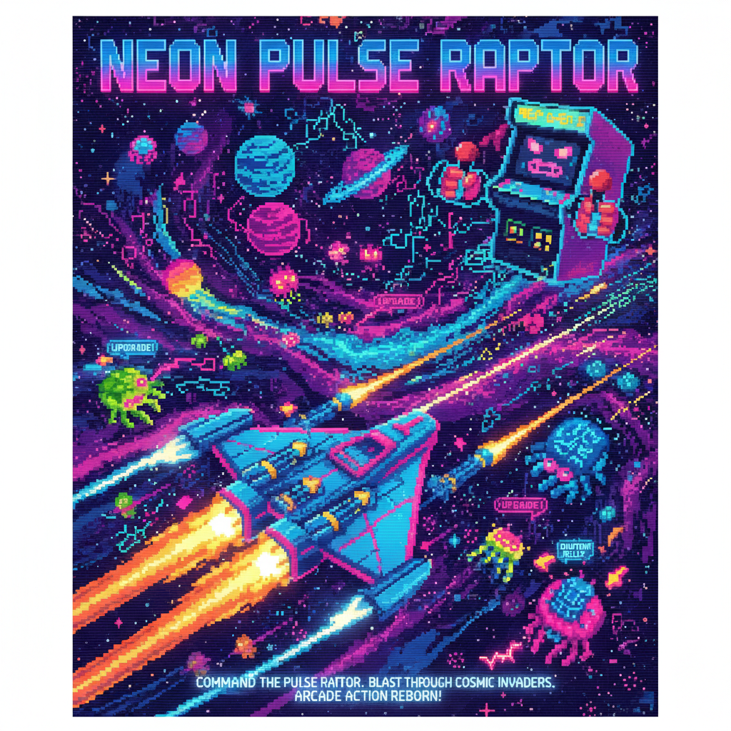 Neon Pulse Raptor - Fixed Shooter Arcade by Jabali AI