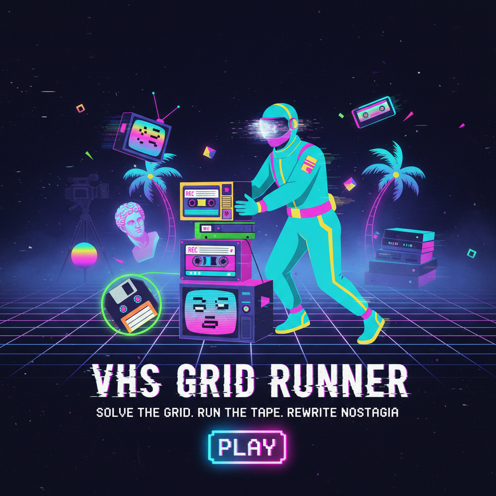 VHS Grid Runner - Grid-Based Puzzle by Jabali AI
