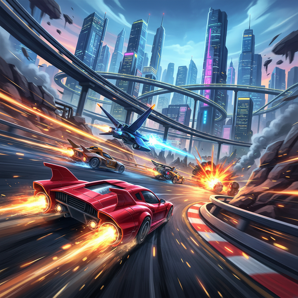 Neon Velocity: Combat Circuit - 3D Racing by Jabali AI