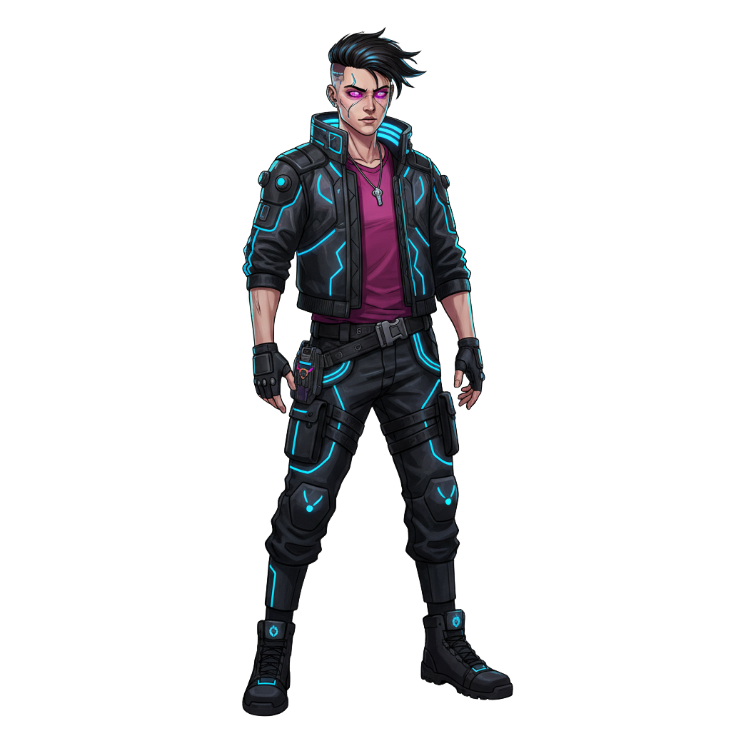 Neon Rider - Character Life Simulation by Jabali AI