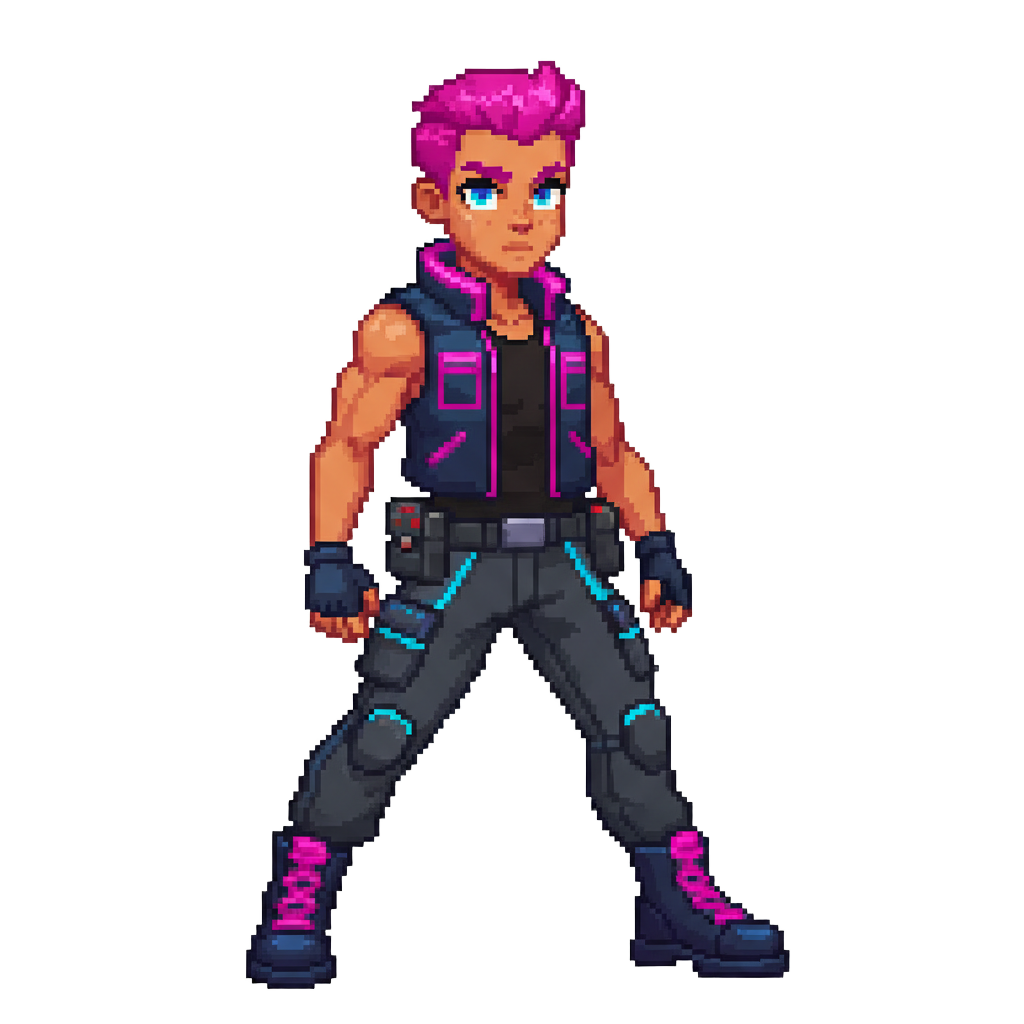 Neon Bomber - Character Life Simulation by Jabali AI