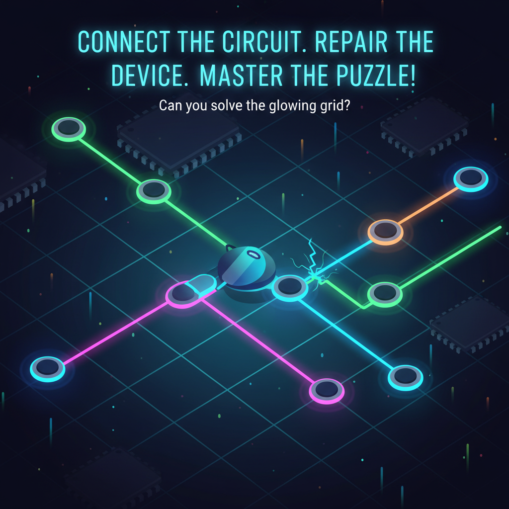 Neon Circuit Connect - Grid-Based Puzzle by Jabali AI