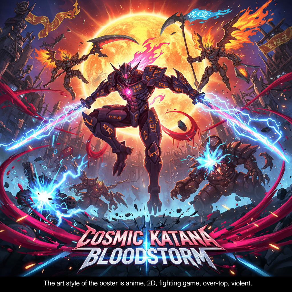 Cosmic Katana Bloodstorm - Fixed Shooter Arcade by Jabali AI