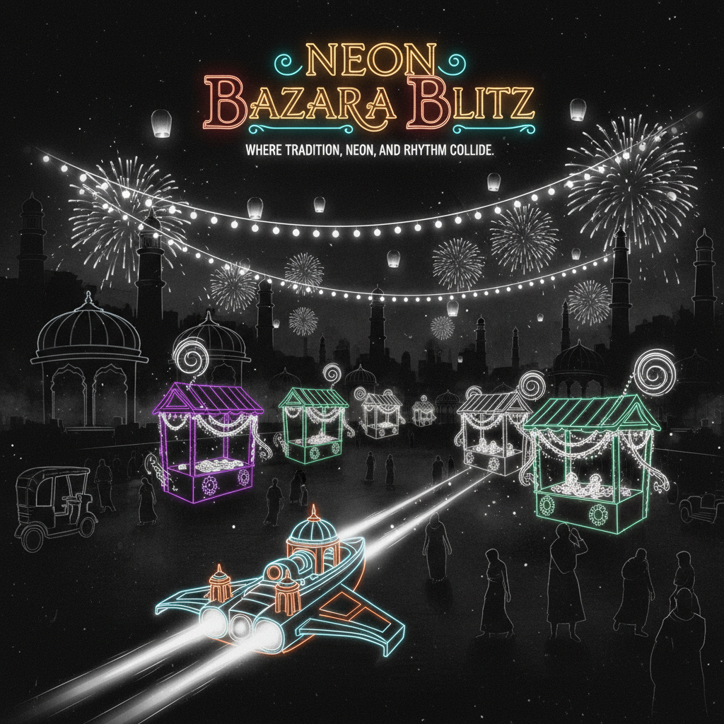 Neon Bazaar Blitz - Fixed Shooter Arcade by Jabali AI