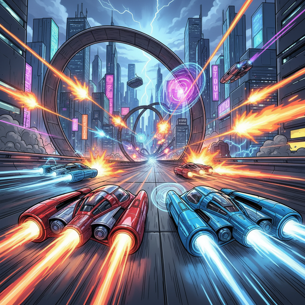 Neon Velocity: Turbo Combat - 3D Racing by Jabali AI