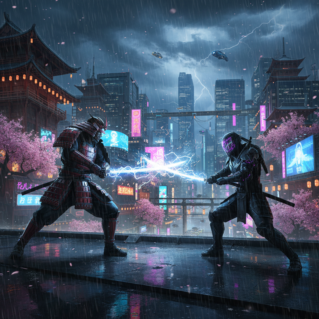 Blades of Neon Honor - 3D Open World by Jabali AI