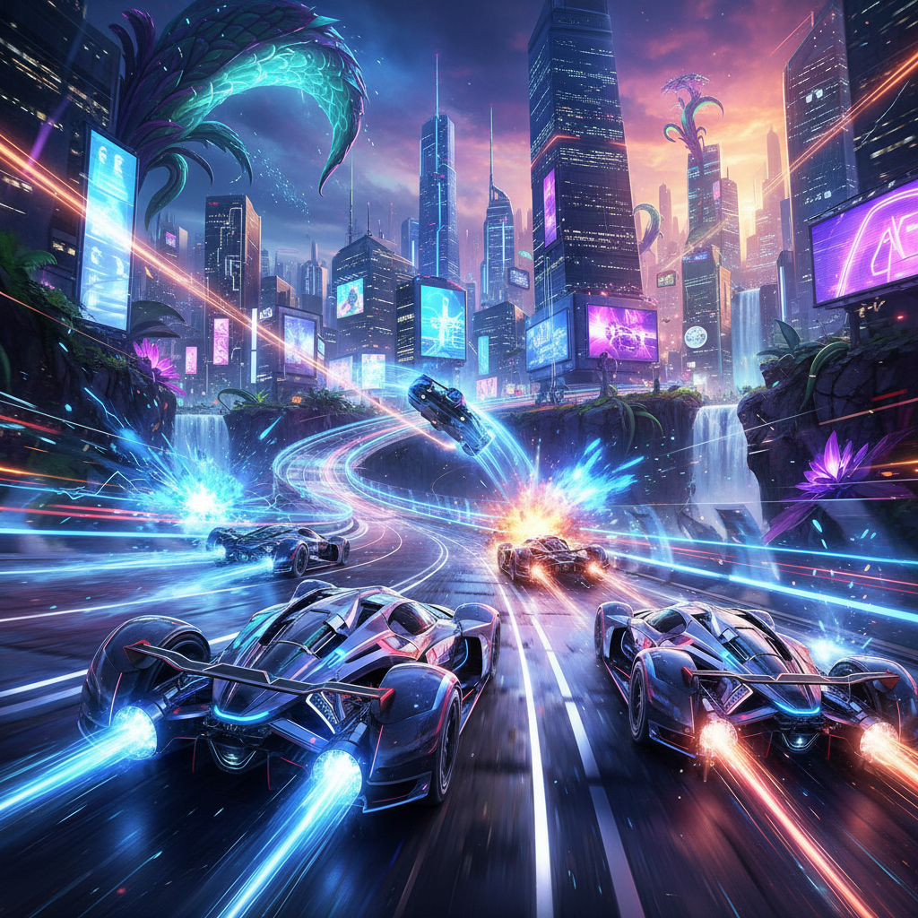 Neon Velocity: Combat Circuit - 3D Racing by Jabali AI