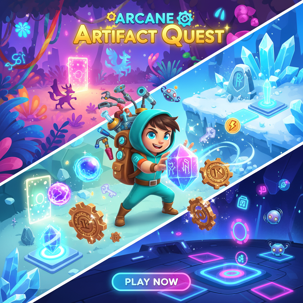 Arcane Artifact Quest - Grid-Based Puzzle by Jabali AI