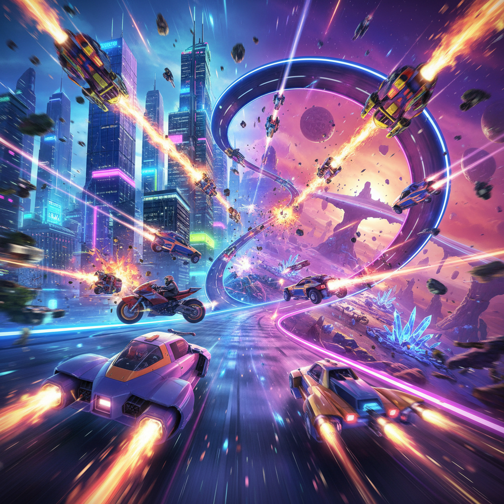 Neon Fury Racers - 3D Racing by Jabali AI