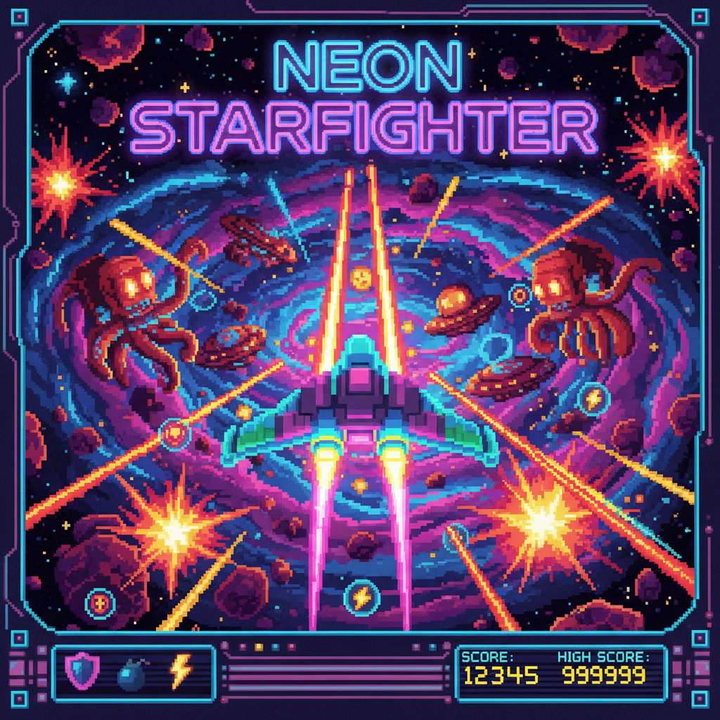 Neon Starfighter - Fixed Shooter Arcade by Jabali AI