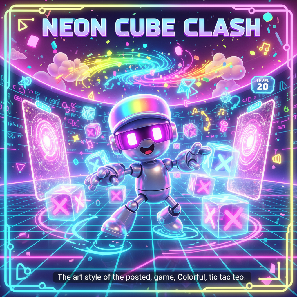 Neon Cube Clash - Grid-Based Puzzle by Jabali AI