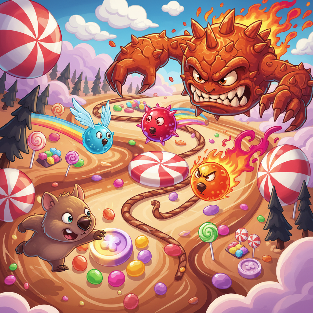 Wombat Candy Quest - Rhythm Platformer by Jabali AI