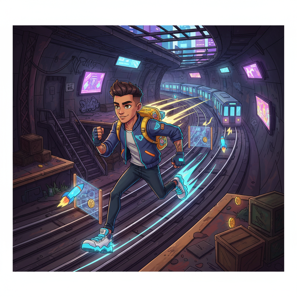Neon Tunnel Run - Rhythm Platformer by Jabali AI