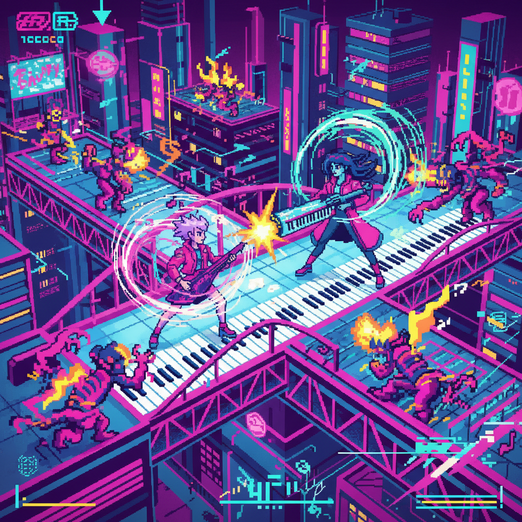 Echoes Over Neon Bridges - Monster Chase by Jabali AI