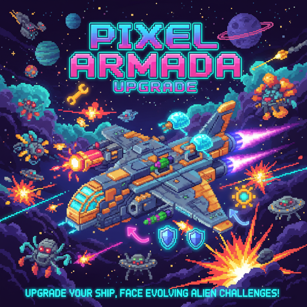 Pixel Armada Upgrade - Fixed Shooter Arcade by Jabali AI